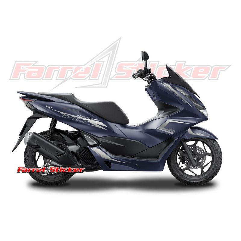Jual Striping Cutting Sticker Honda NEW PCX BIRU 2021 160cc Silver 1 ...