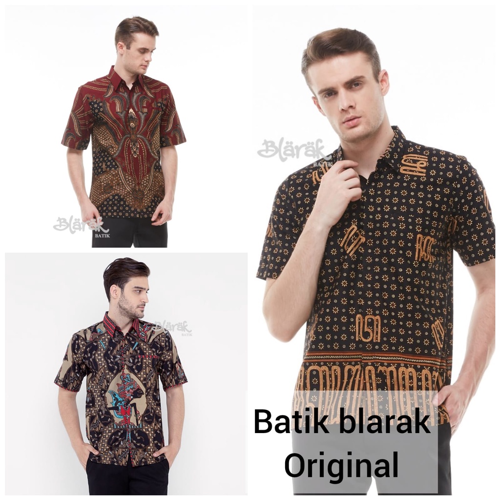 Jual BATIK PRIA LENGAN PENDEK MEREK BLARAK ORIGINAL | Shopee Indonesia