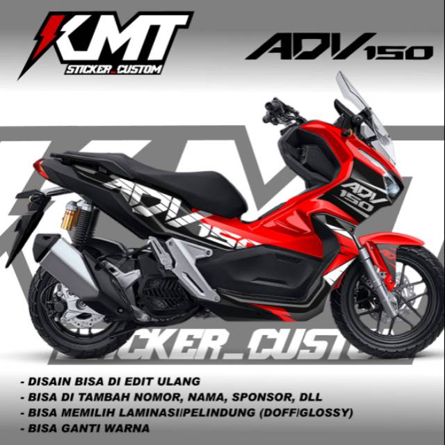 Jual Decal sticker stiker honda adv 150 merah hitam simple FULLBODY ...
