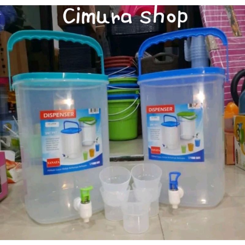 Jual Dispenser sanata 17 liter/dispenser + kran + 5 gelas/dispenser ...