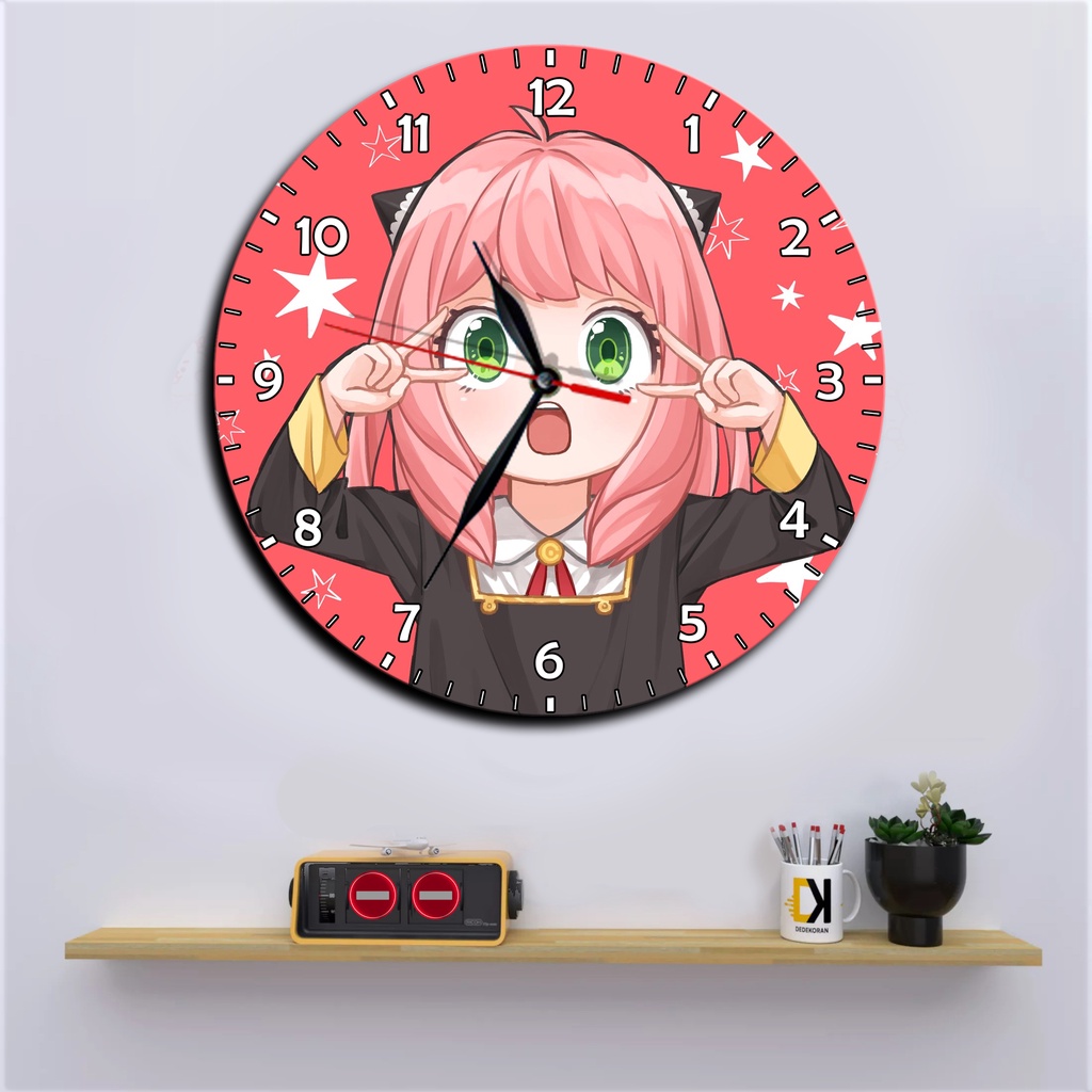 Jual Jam Dinding Kayu Bulat Anime SPY X Family dekorasiku | Shopee ...