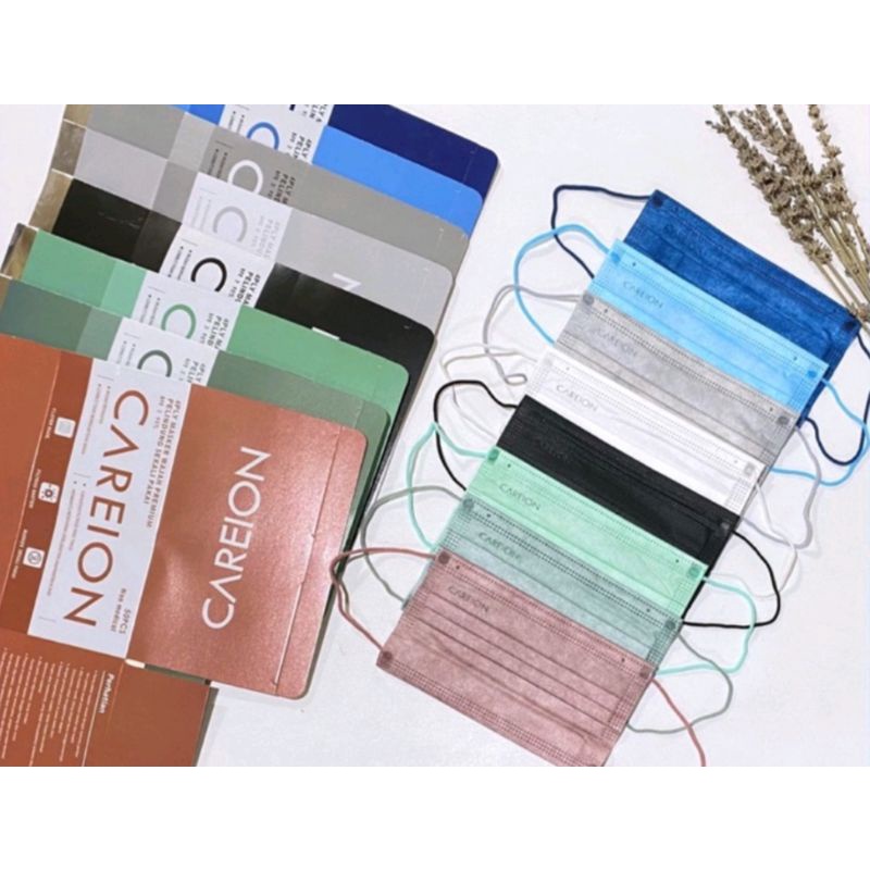 Jual Masker CAREION 4Ply isi 50pcs 1Box Warna Tali Senada ORIGINAL ...