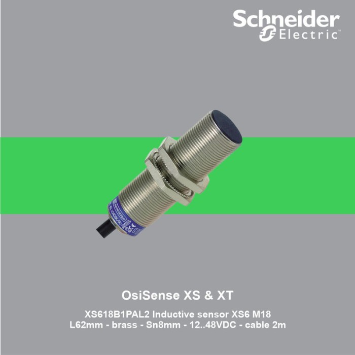 Jual INDUCTIVE PROXIMITY SENSOR CYLINDRICAL M18 12 48V - XS618B1PAL2 ...