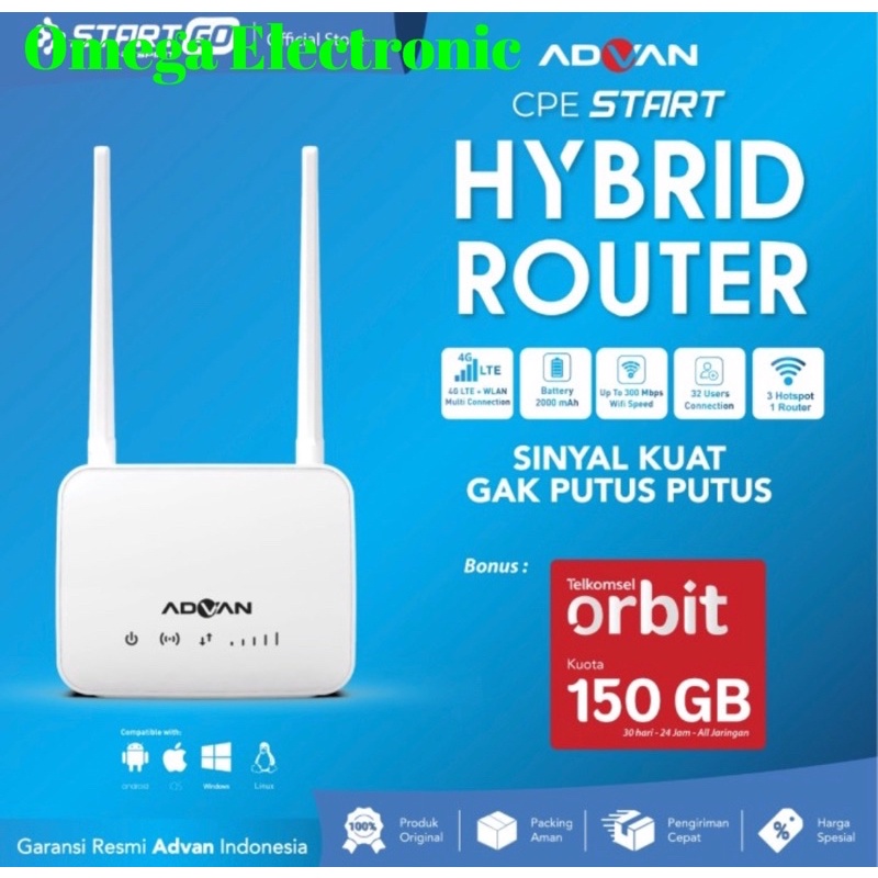 Jual Advan CPE START Home Router Modem 4G LTE Telkomsel Orbit Wifi ...