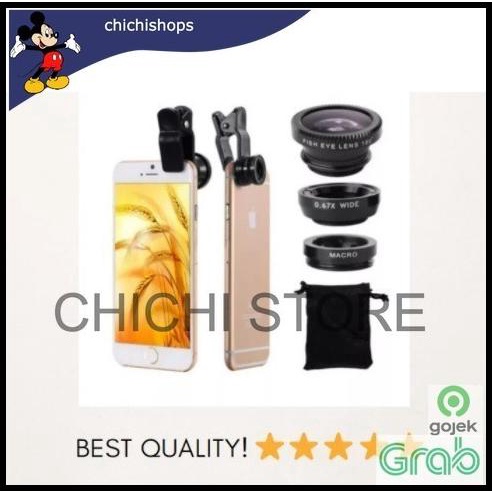 Jual Free Pouch - Lensa Zoom Hp 3 In 1. Fish Eye, Ultra Wide, Macro Cc ...