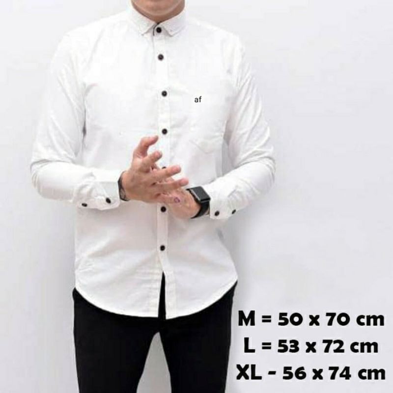 Jual KEMEJA HEM PANJANG PRIA & PUTIH | Shopee Indonesia