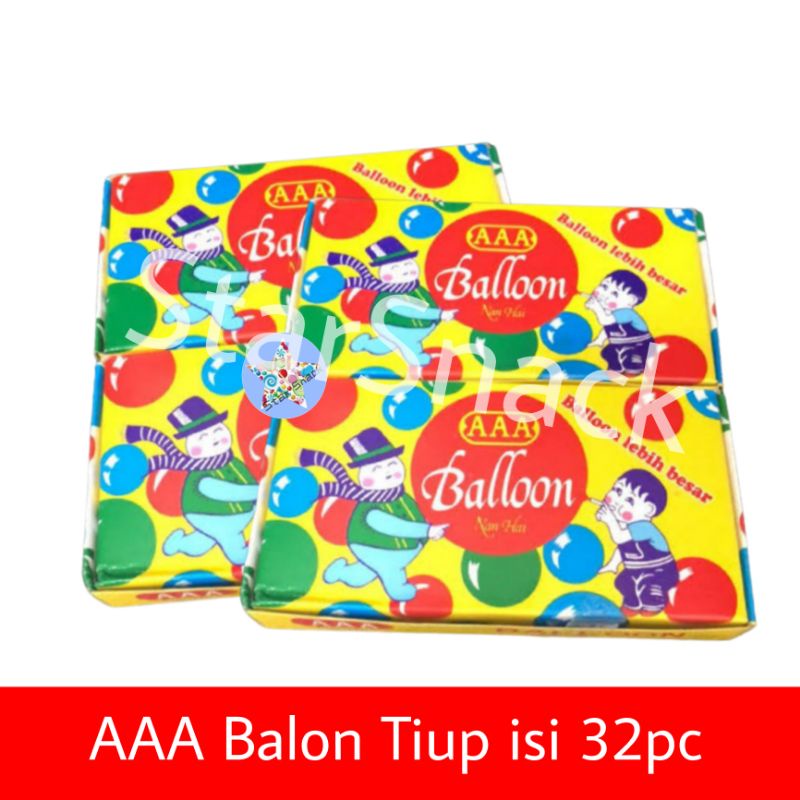 Jual AAA Balon Tiup mainan jadul isi 32 pc/kotak | Shopee Indonesia