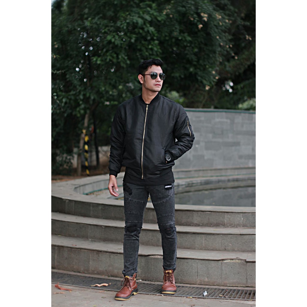 Jual JAKET BOMBER POLOS PRIA / JAKET BOMBER MILITARY / JAKET BOMBER ...