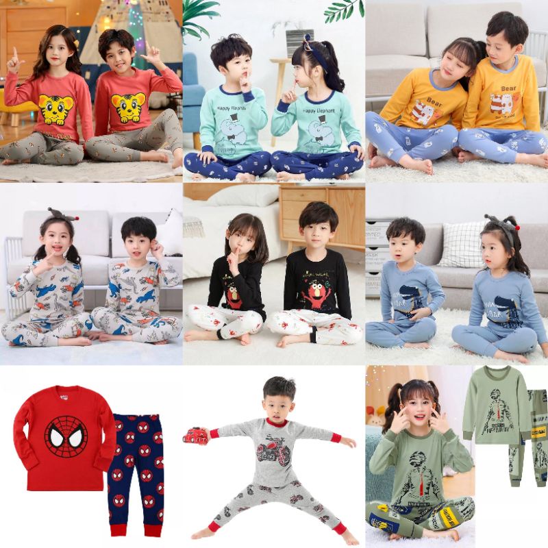 Jual SETELAN BAJU TIDUR MANSET ANAK COWOK / PIYAMA ANAK MANSET 1-12 ...