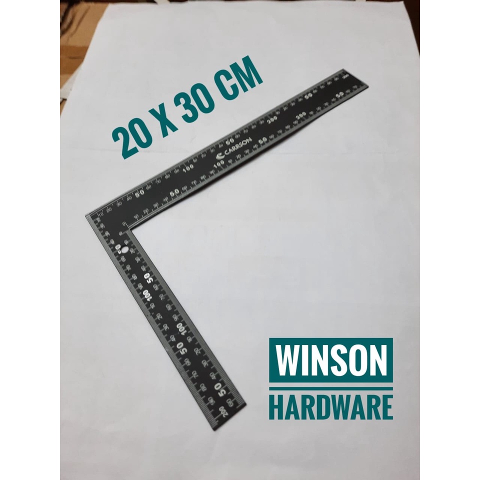 Jual CARRSON Siku Hitam 20 x 30 cm Penggaris Siku Meter 20x30 | Shopee ...