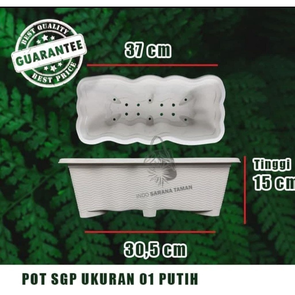 Jual POT PANJANG SGP 01 PUTIH | Pot Kotak | Pot Persegi Panjang | Pot ...