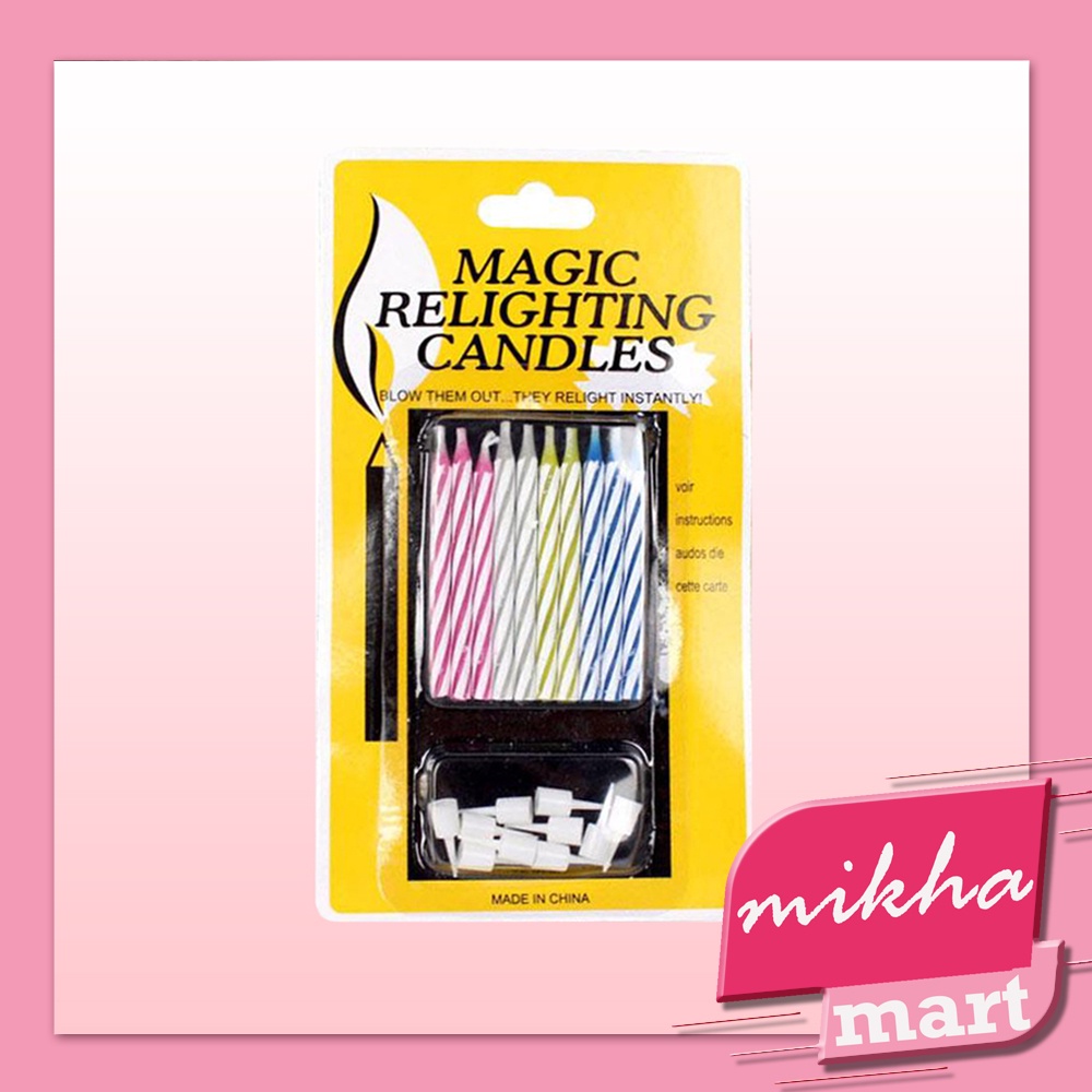 Jual LILIN MAGIC Relighting Candle isi 10 Batang Pesta Ulang Tahun ...