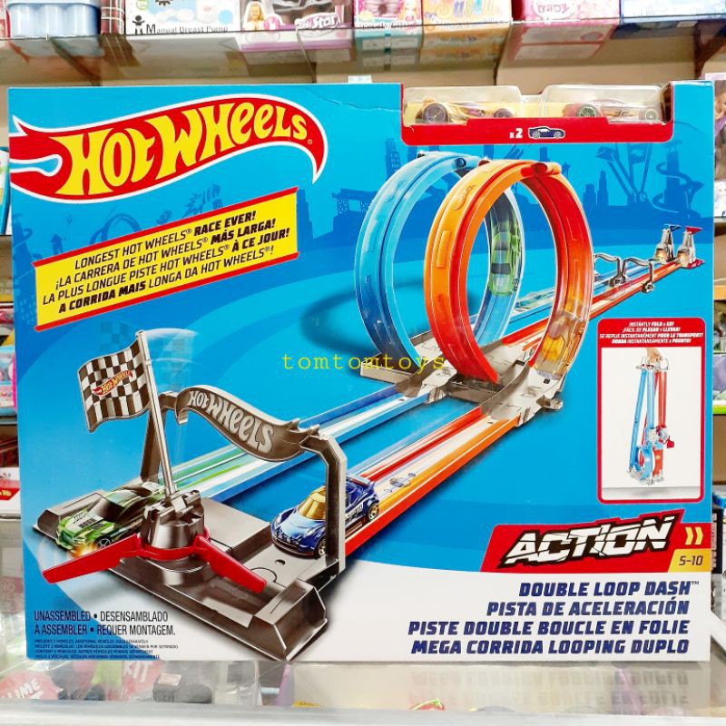 Jual Hot Wheels DOUBLE LOOP DASH Track set Diecast HotWheels Racing ...