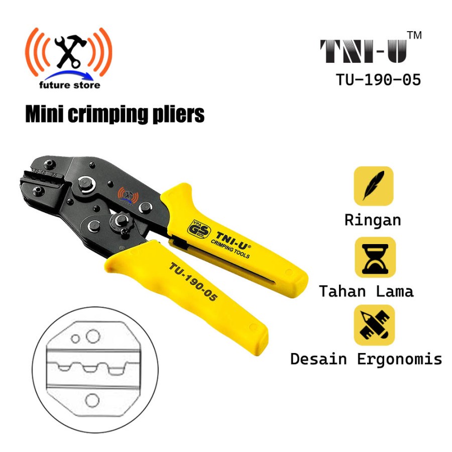Jual TNI-U TU-190-05 Mini tang crimping / Tang Crimping AWG : 20-10 AWG Original | Shopee Indonesia