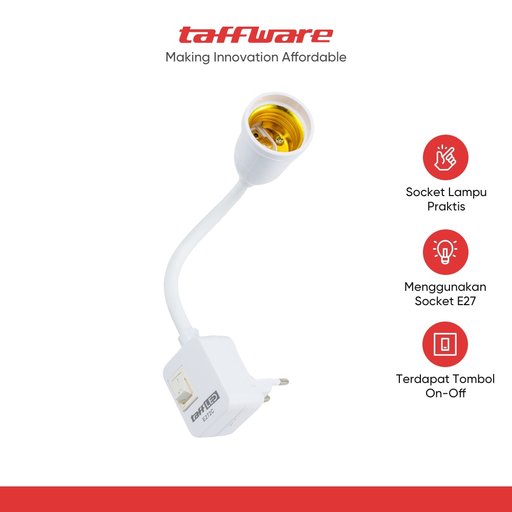 Jual TaffLED Fitting Lampu EU E27 Wall Socket Lamp Holder 25cm - E272C ...