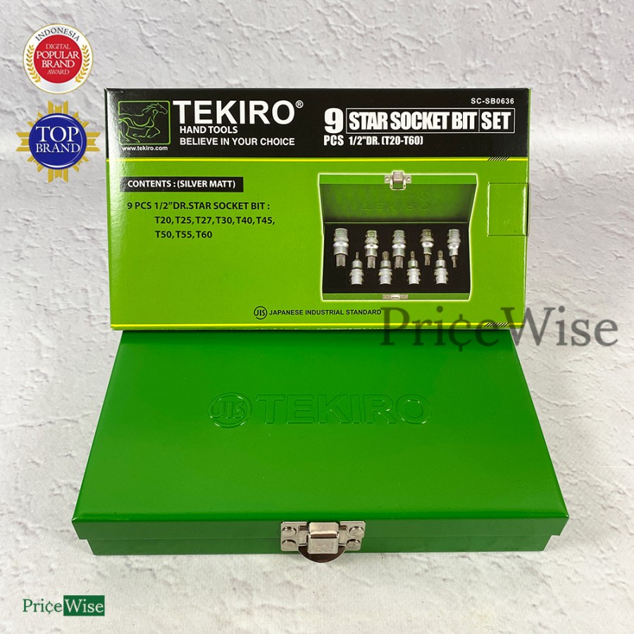 Jual Star Socket Bit Set 9 pcs (T20-T60) Tekiro / Mata Sock Bintang Set ...