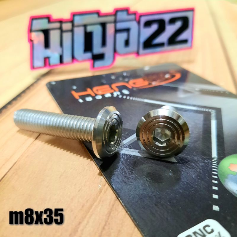 Jual baut 12 M8 probolt disk spiral SLASH stainless matte original Heng Thailand baut cakram ...
