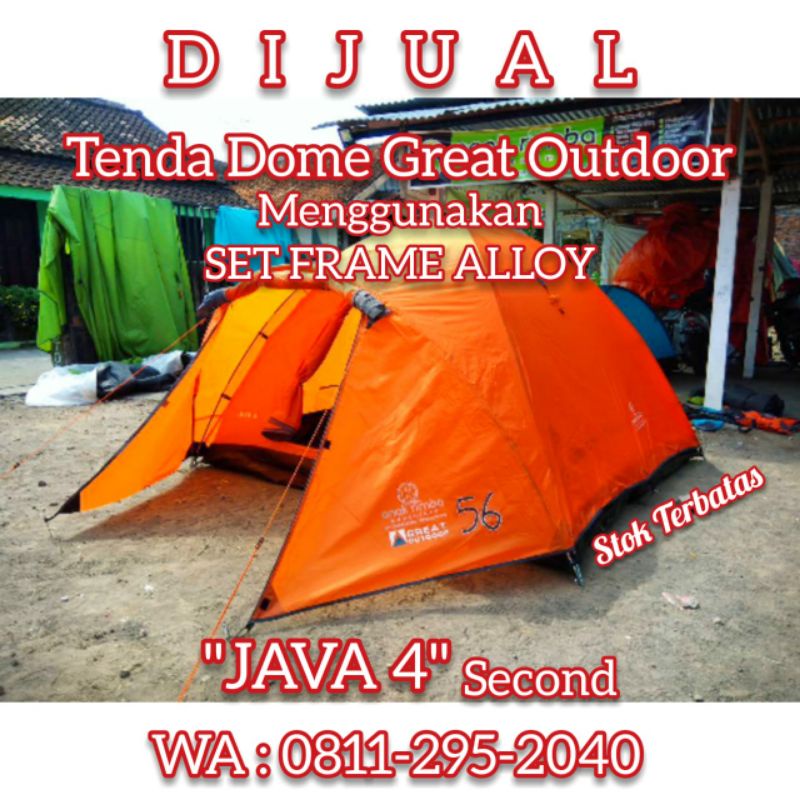 Jual TENDA JAVA 4 FRAME ALLOY SECOND / BEKAS MEREK GREAT OUTDOOR ...