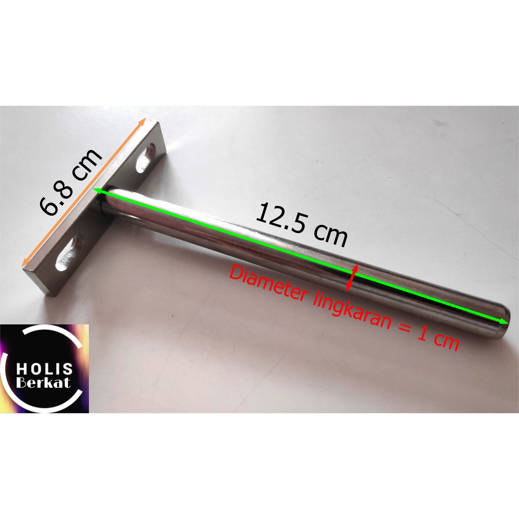 Jual Penyangga Ambalan Besi T Bracket Lingkaran/Bulat (Penahan Rak ...