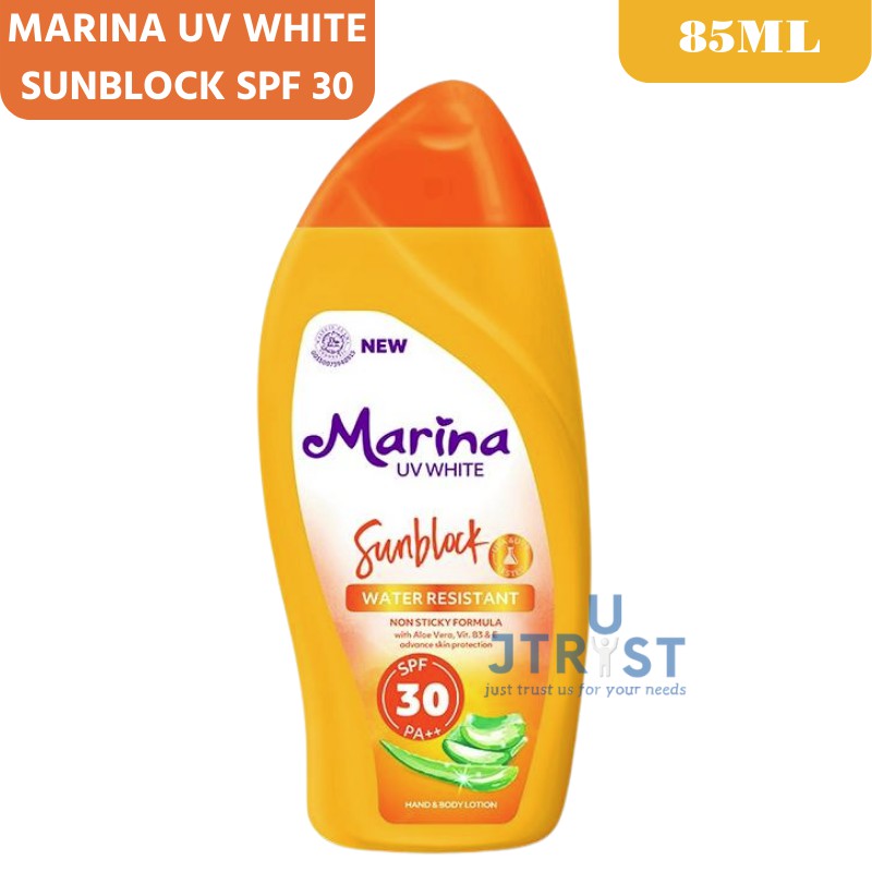 Jual Marina Uv White Sunblock SPF 30 PA++ 85ml | Shopee Indonesia