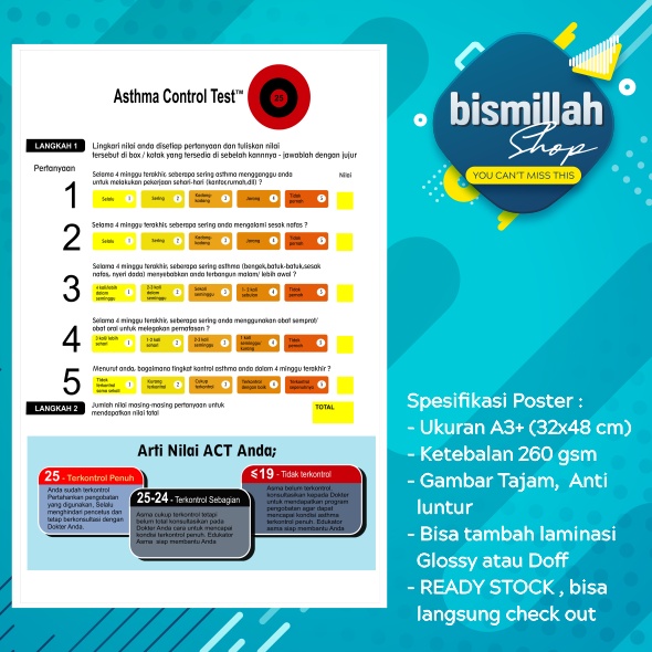 Jual Poster Asma Control Test | Shopee Indonesia
