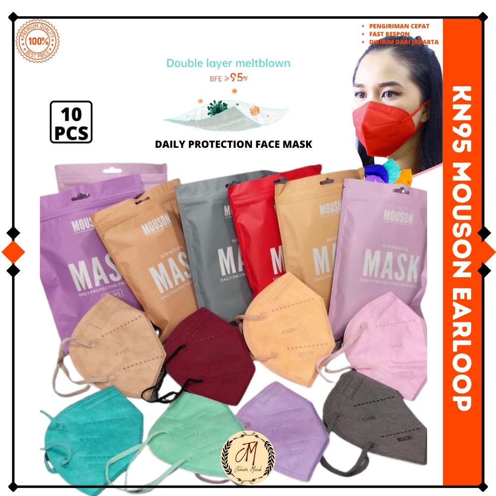 Jual Masker KN95 5Ply Earloop Quality Premium Warna isi 10pcs JKM ...