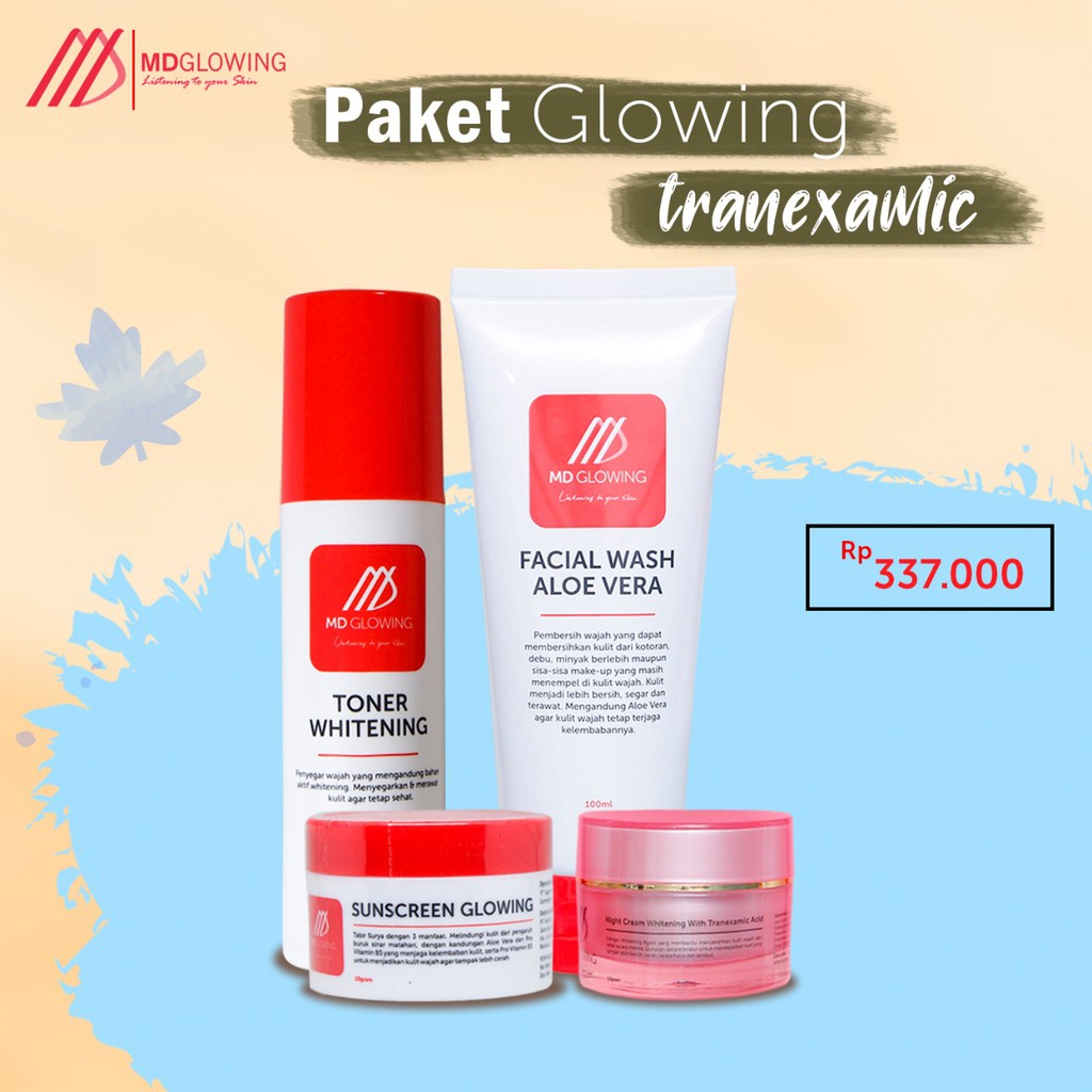Jual MD Glowing Paket Hemat Paket Tranexamic Tanpa Serum | Shopee Indonesia