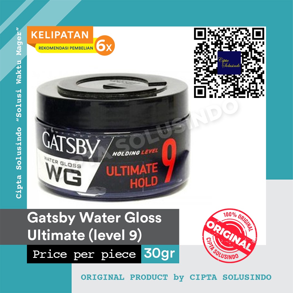 Jual Hair gel rambut gatsby water gloss Ultimate Hold Level 9 Kecil 30g ...