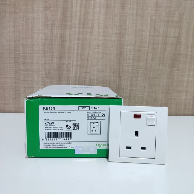 Jual Schneider Electric Vivace Stop Kontak 1 Gang AC with Neon (KB15N ...