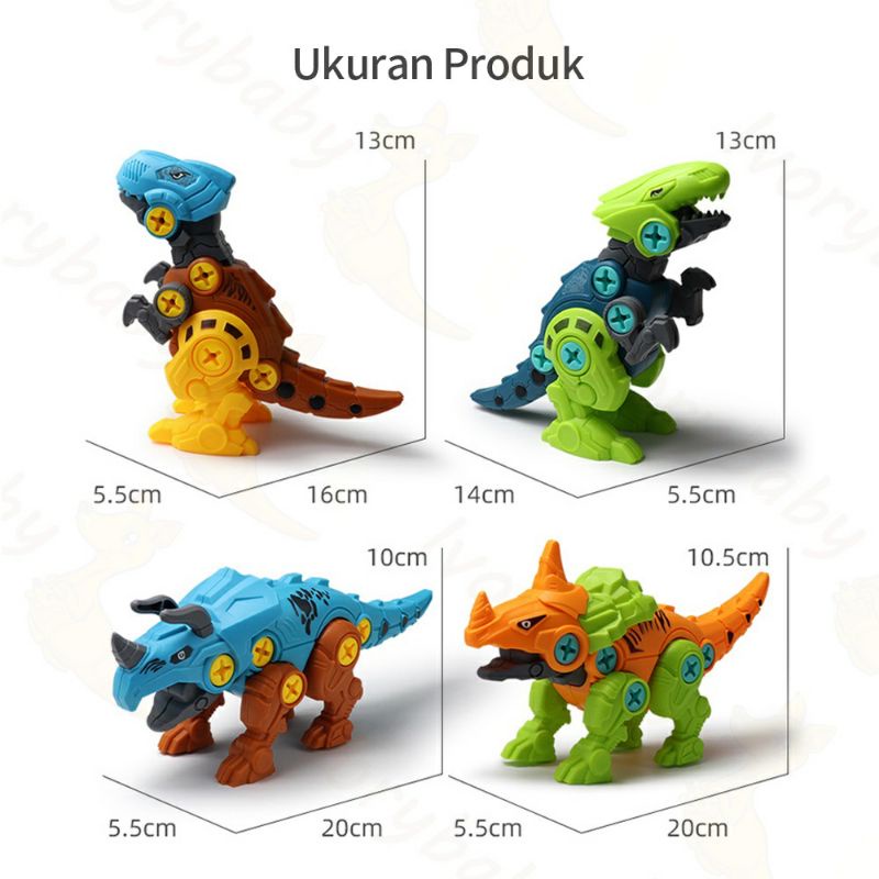 Jual Mainan Mini Robot Dinosaurus bongkar pasang puzzle | Mainan ...