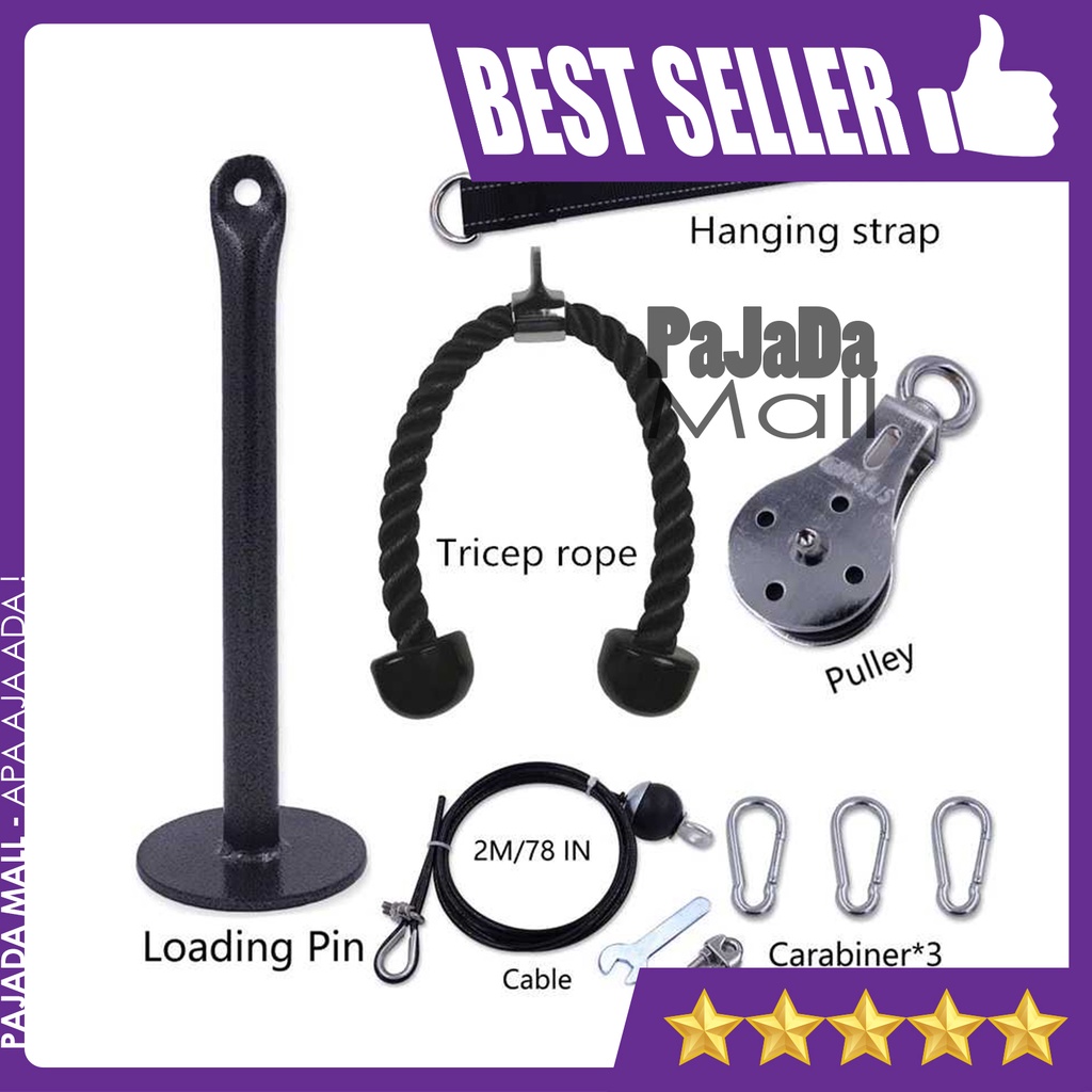 Jual Set Katrol Fitness Home Gym Workout Multifungsi Pulldown Tricep ...