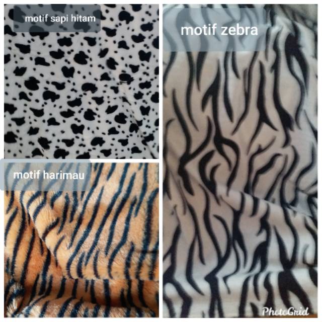 Jual kain bulu motif hewan /kain boneka/kain beludru/kain yelvo motif ...