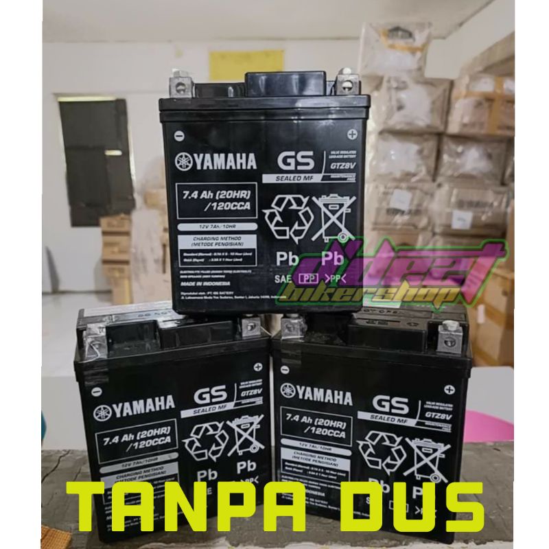 Jual AKI MOTOR GS GTZ8V XMAX R25 MT25 CBR 250 VESPA SPRINT 150 ORIGINAL YAMAHA GS TANPA DUS ...