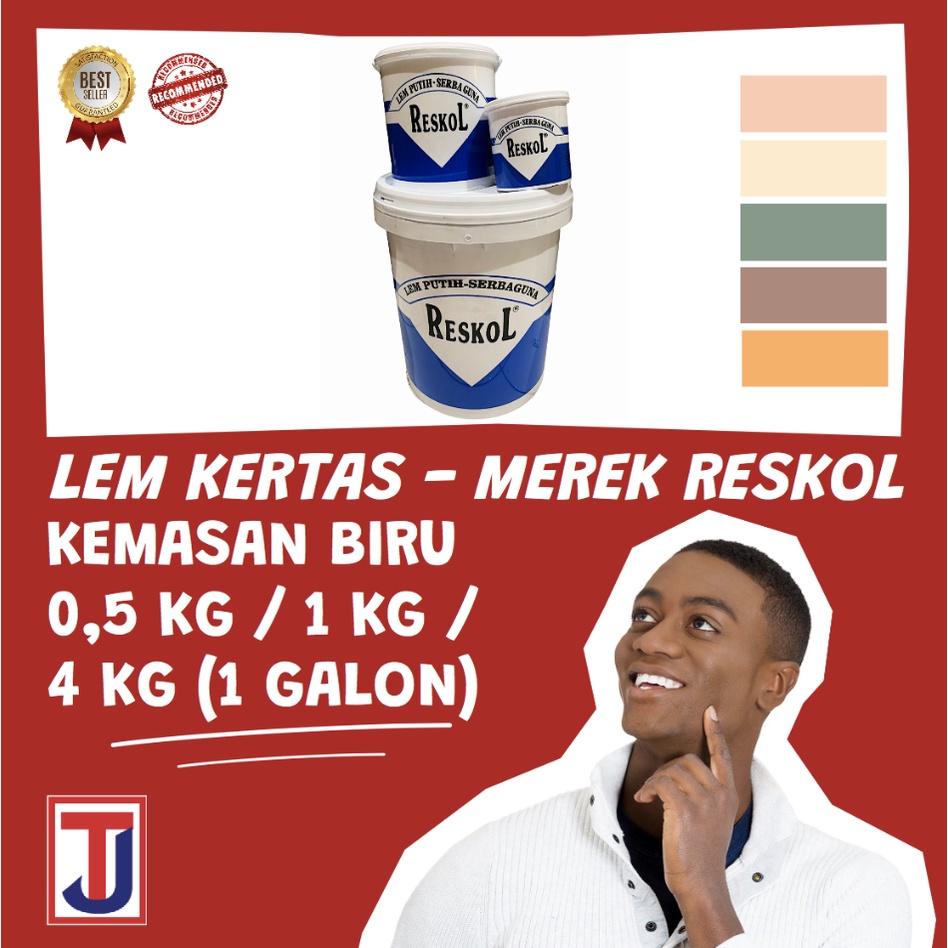 Jual Lem Kertas Reskol Biru 0,5 kg / 1 kg / 1 Galon (4 kg) | Shopee ...