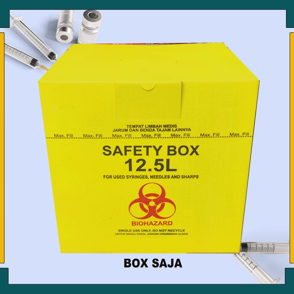 Jual Safety Box 12,5L | Biohazard/ Tempat sampah Medis | Shopee Indonesia