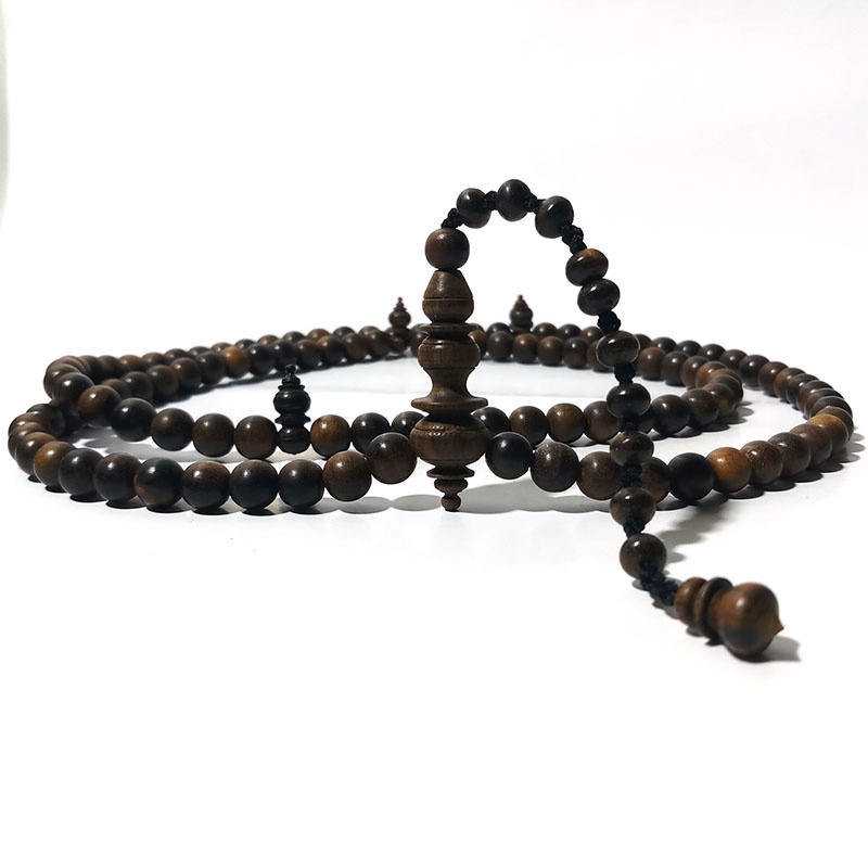 Jual Tasbih Budha 108 butir kayu Kemuning Hitam kayu kering mati alami ...