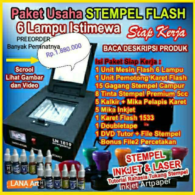 Jual Mesin Stempel Flash AUTO Seperti Impor / Stempel Warna - Paket lengkap (Laser Print-Pigment ...