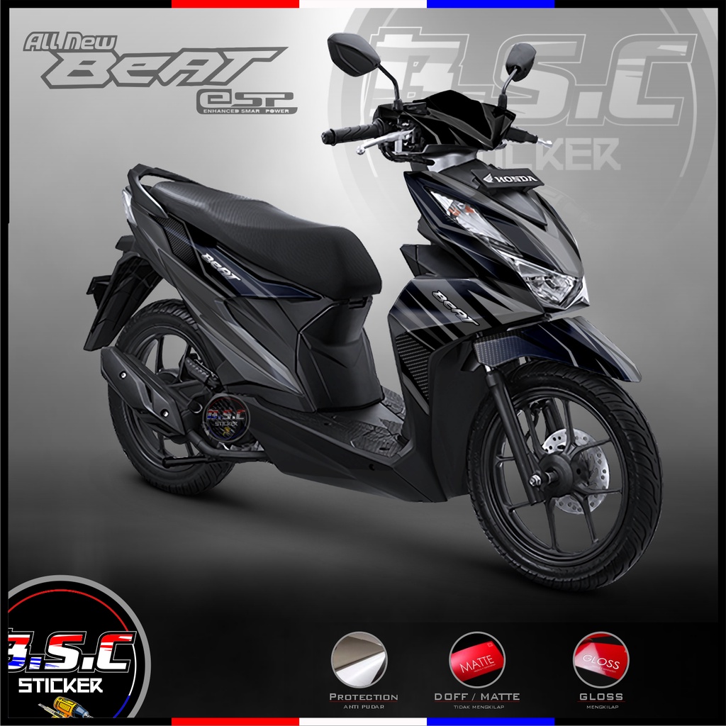 Jual Sticker Decal FULL BODY All New Beat ESP Motif Street Carbon Black ...