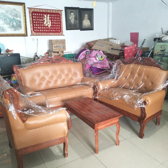 Jual sofa minimalis kayu ruang tamu minimalis grandong coklat 1 set ...