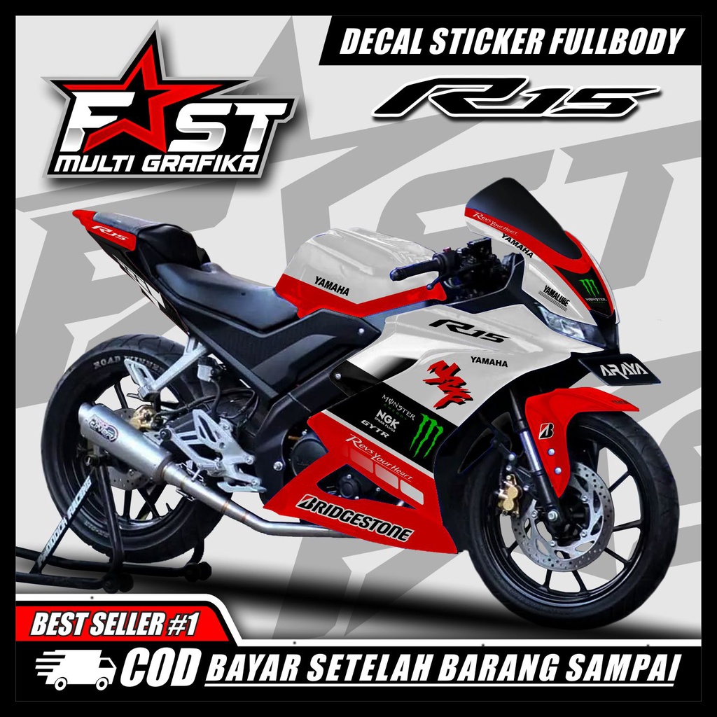 Jual Sticker Striping Decal Yamaha R15 V3, Sticker Decal R15 V3 ...