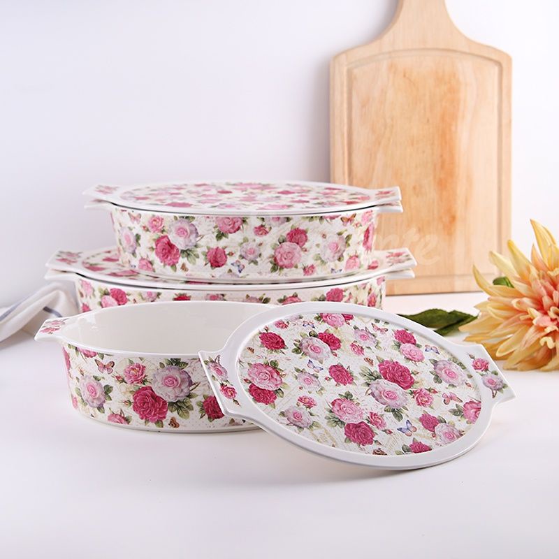 Jual Kaserol keramik/Capodimonte/memiliki motif bunga yang indah ...