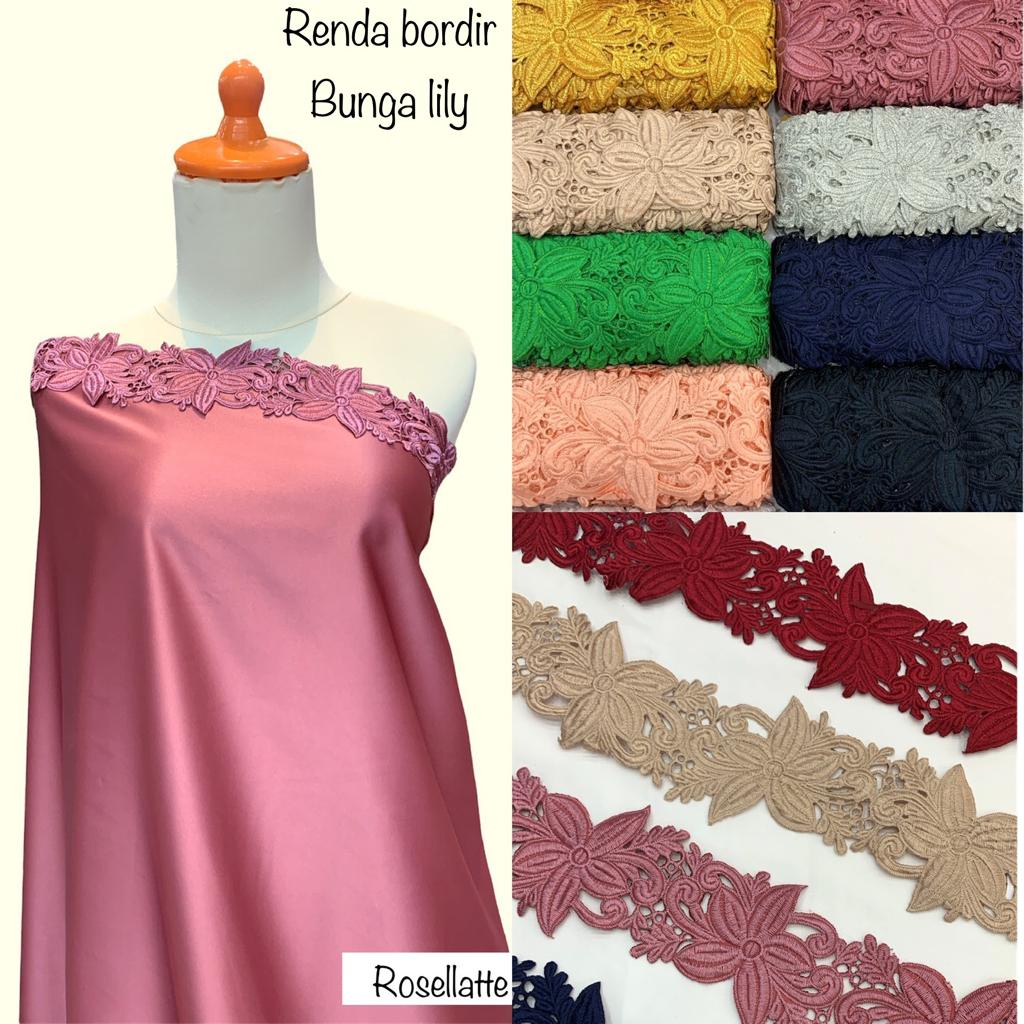 Jual RENDA BORDIR BUNGA LILY (50CM) | Shopee Indonesia