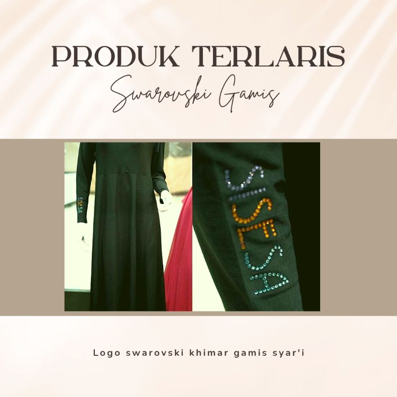 Jual Logo gamis swarovski untuk Khimar/ Gamis / Jilbab / Masker ...