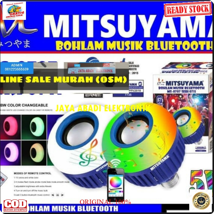 Jual G405 MITSUYAMA LAMPU SPEAKER REMOTE CONTROL WARNA BOHLAM BLUETOOTH ...