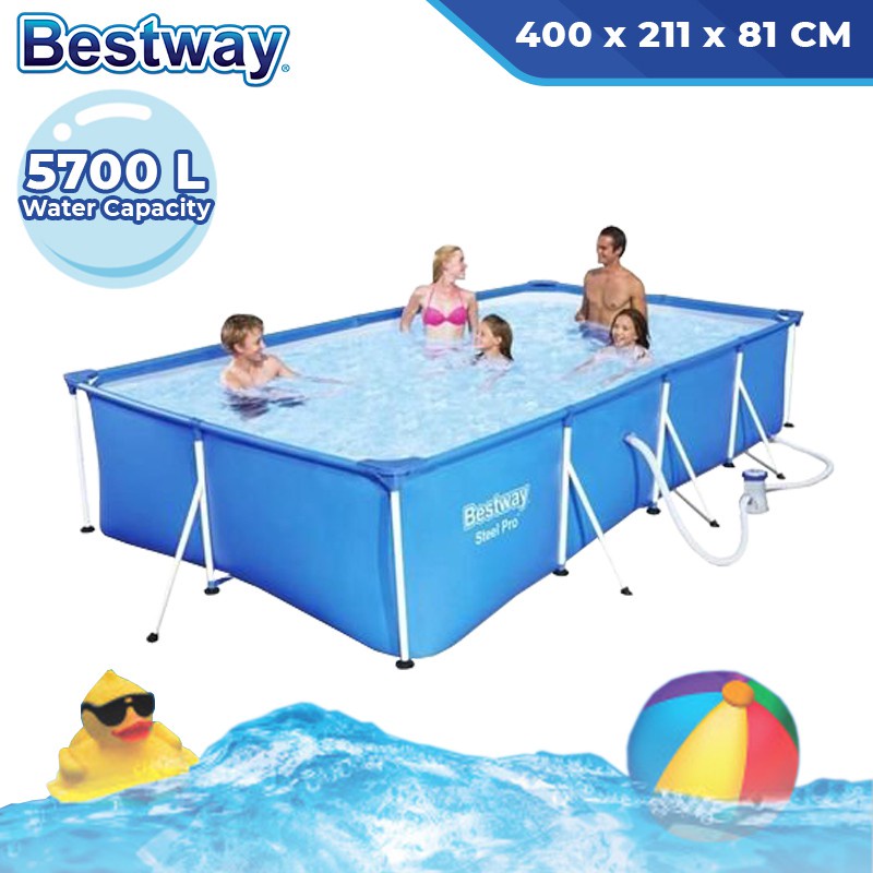 Jual Bestway 56424 Kolam renang anak tanpa pompa 4m persegi panjang ...