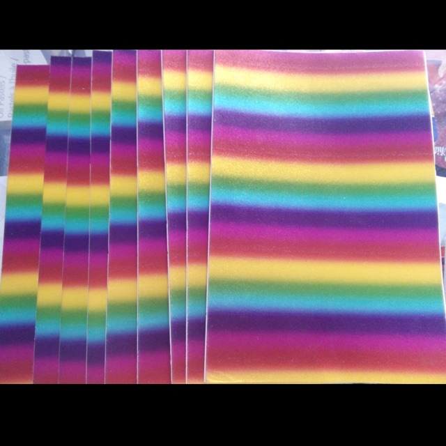 Jual Busa glitter a4 isi 10 lembar gradasi ber lem pelangi | Shopee ...