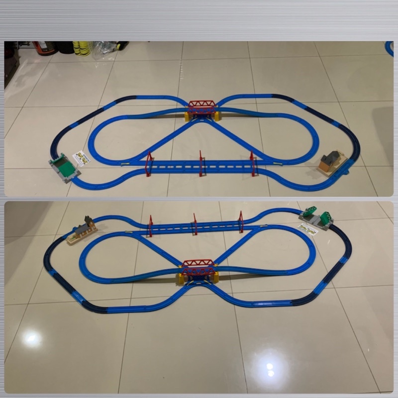 Jual takara tomy plarail custom track butterfly track rail set used ...
