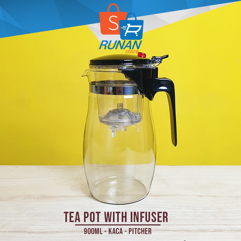 Jual Tea Infuser 900ml Teko Teh Dengan Saringan Jug Tea Pot Server 900 ...
