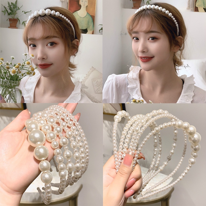 Jual Bando Korea Mutiara Pearl Headband Korean Hairband |RM | Shopee ...