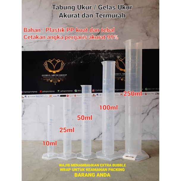 Jual Tabung ukur Gelas ukur 250ml, gelas ukur plastik tabung ukur lab ...